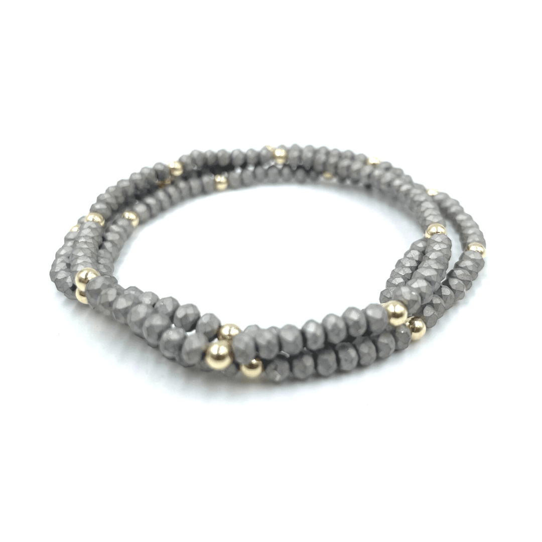 OG Classic Bracelet Stack in Matte Gray + Gold Filled – erin gray